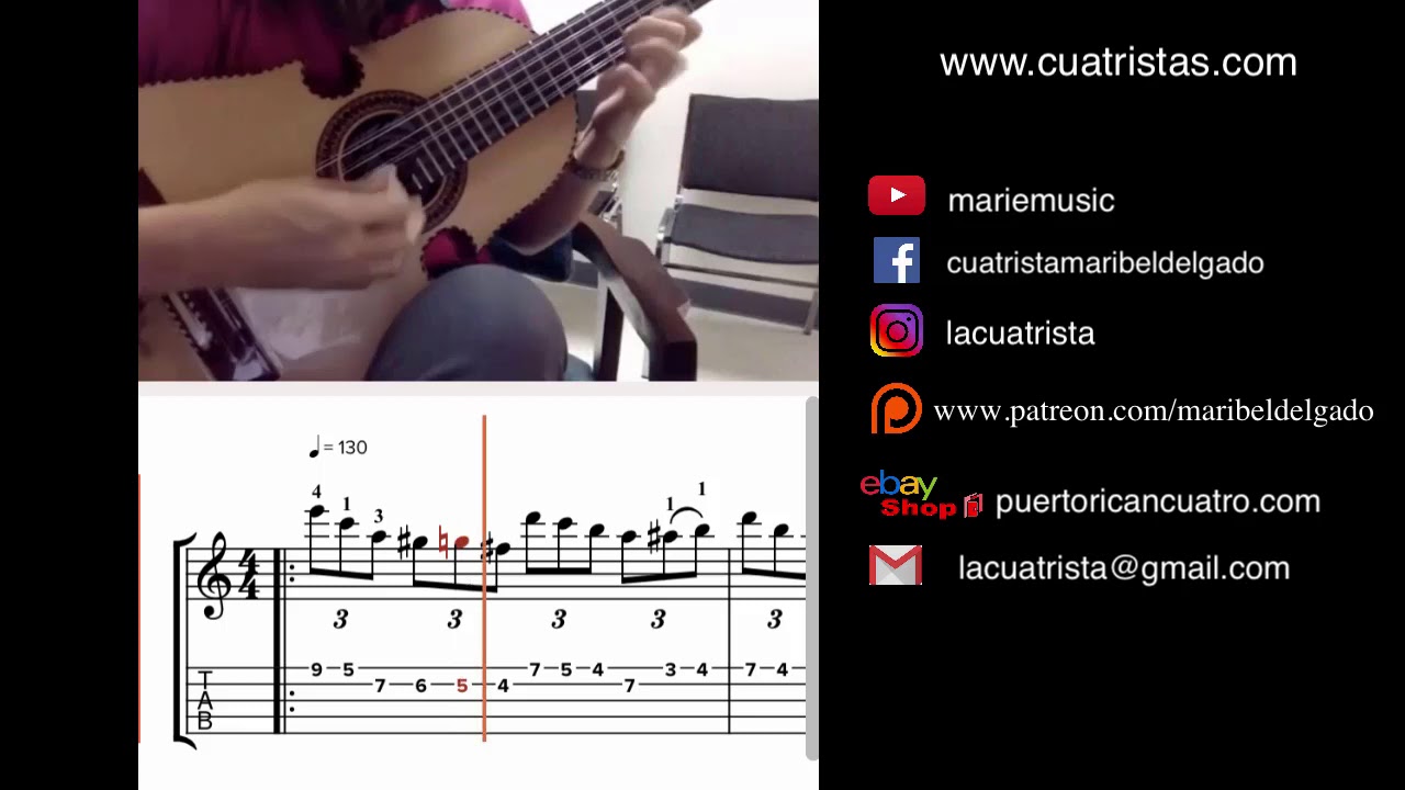 Estudio del Cuatro Puertorriqueño Cuatristas.com Maribel Delgado - YouTube