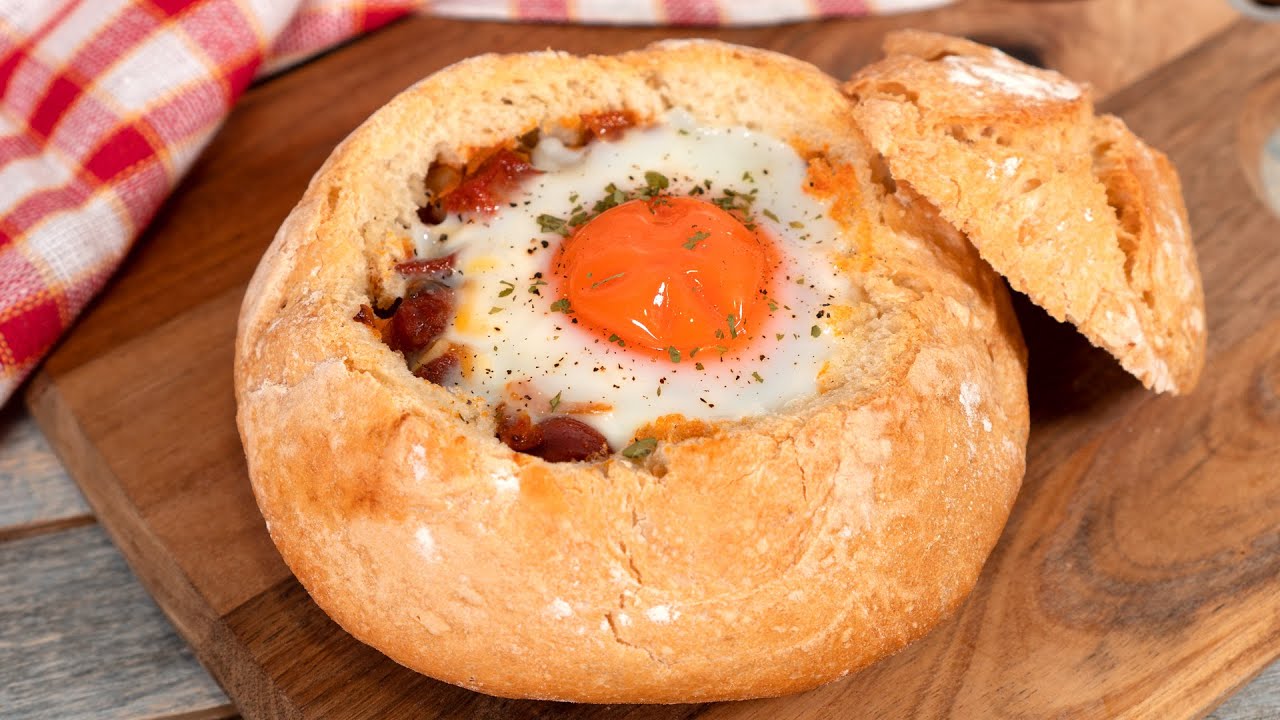 Huevos al Nido Rellenos de Chorizo | RECETA MUY FÁCIL - YouTube