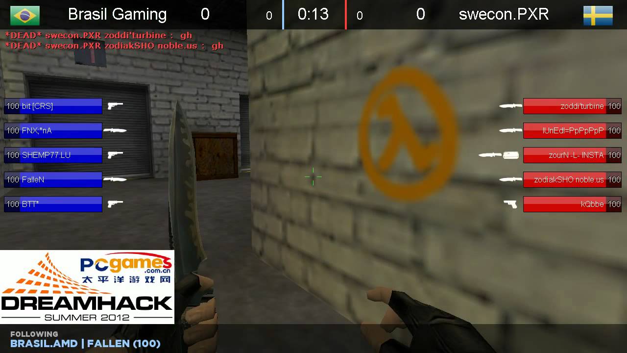DreamHack Summer 2012 BYOC Qualifier Brasil Gaming vs. Swecon.PXR de_train Chinese Stream VOD ...