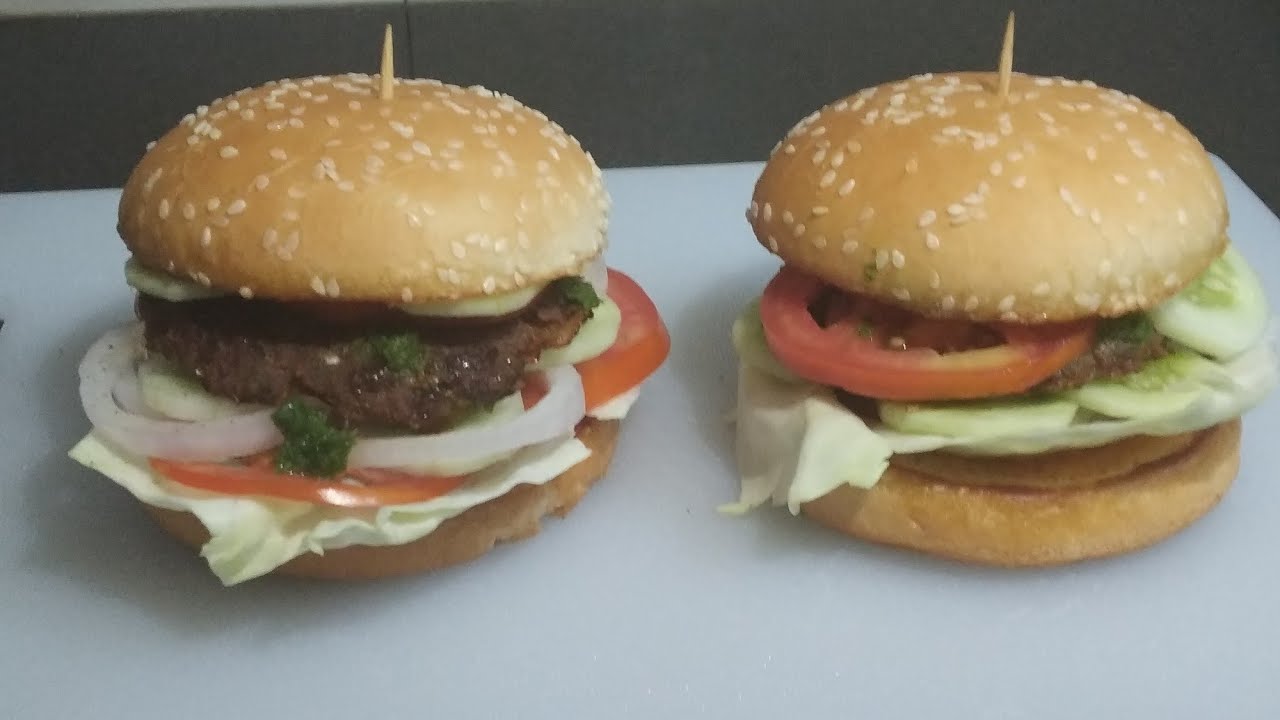 Mutton Burger Recipe at home/ yummy Burger ...... - YouTube