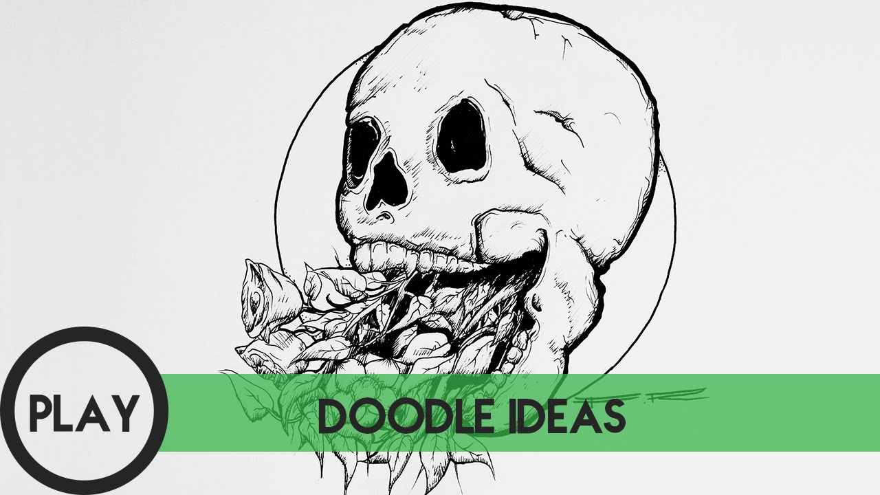 Speed Drawing #6 | Nature Skull - YouTube