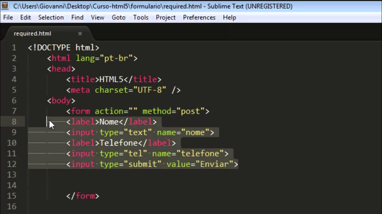 Curso HTML5 - required - Aula 12 - YouTube