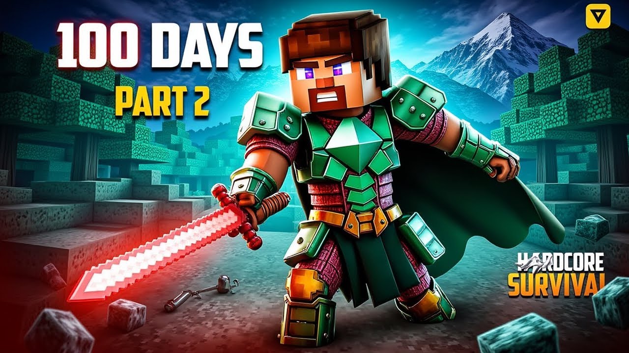 surviving 100 days in Minecraft without dying 😱🫡 | Part 2 | Facing so much problems😵☠️ - YouTube