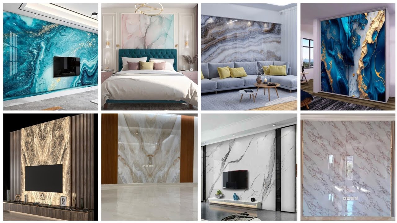 Wonderful UV Marble Wall Sheet Design | PVC And 3D Marble Sheet | Tv ...