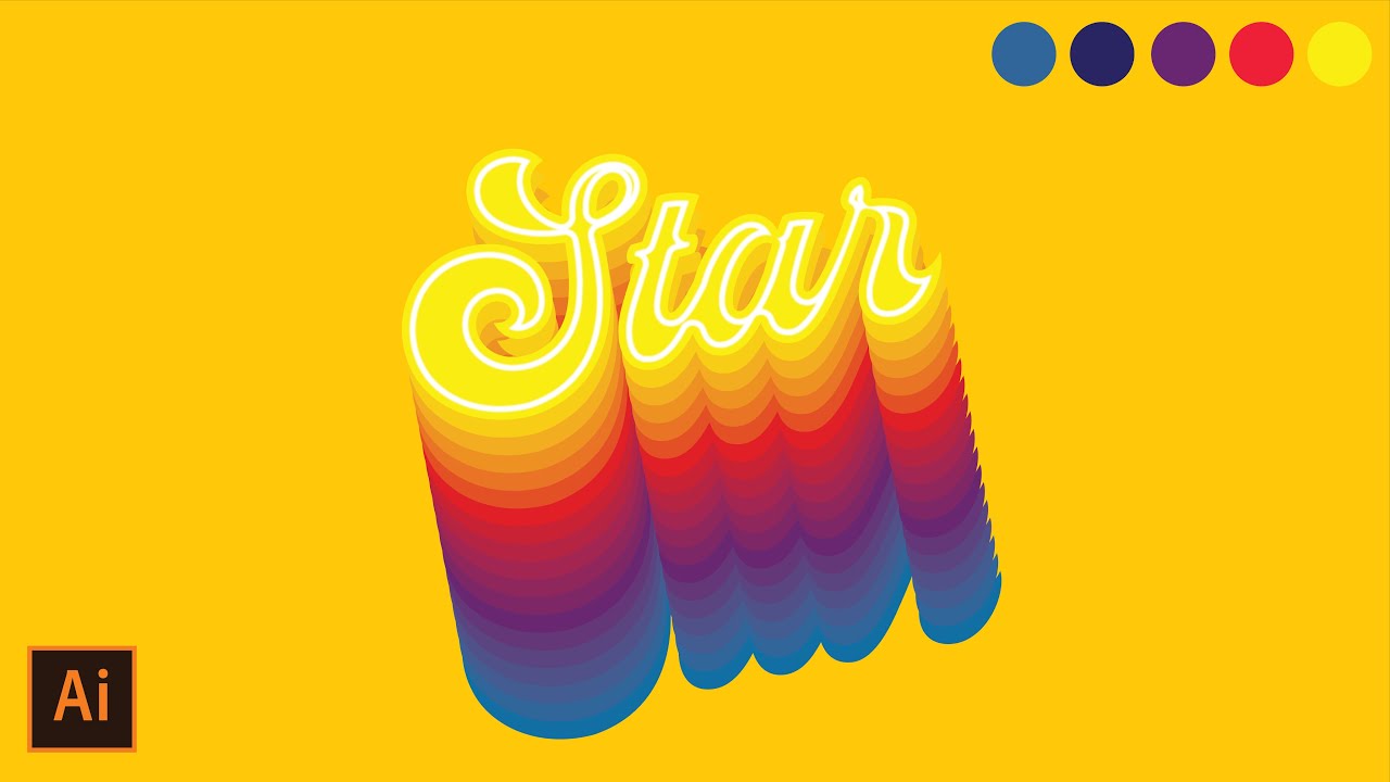 RAINBOW Text Effect Illustrator Tutorial - YouTube