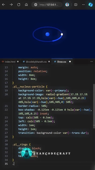 Day 79 -🗿Atom CSS Loader Animation⚛️ #html #css3 #coding #viralshorts #shorts #trending # ...