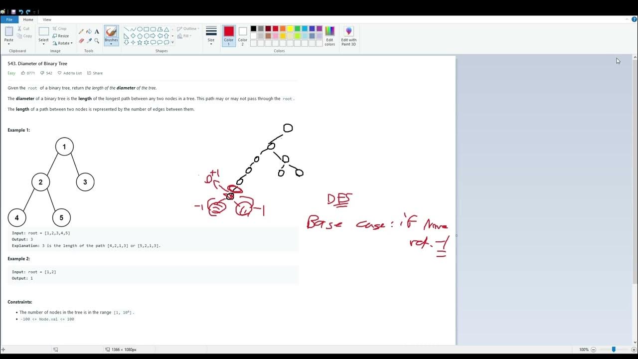 LeetCode 543. Diameter of Binary Tree - Python - YouTube