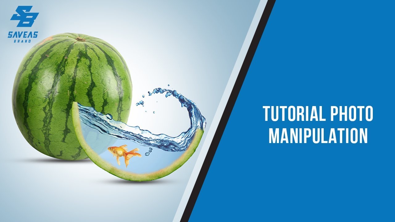 TUTORIAL PHOTO MANIPULATION GOLD FISH IN WATERMELON - YouTube