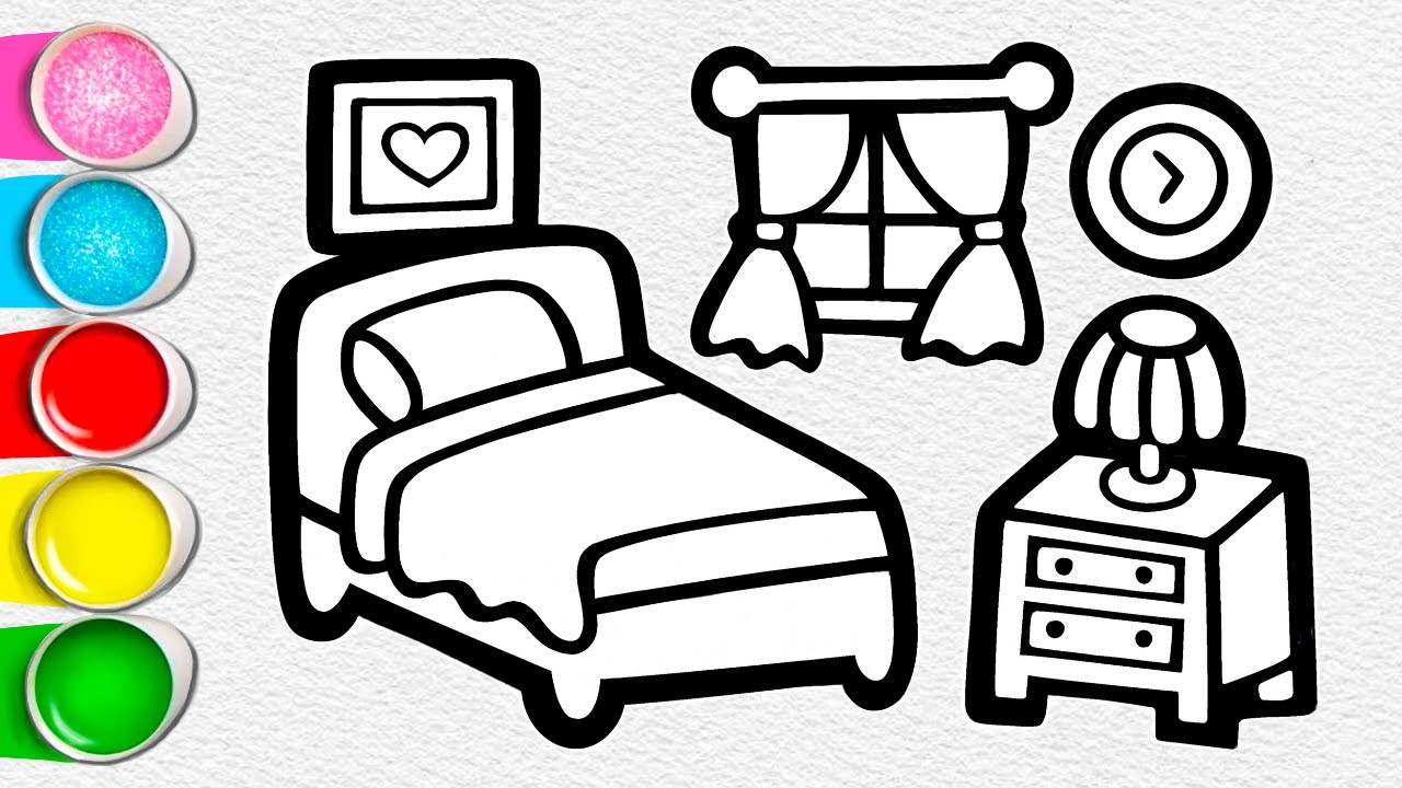 How to Draw a Cozy Bedroom– | Easy Drawing | Step-by-Step - YouTube