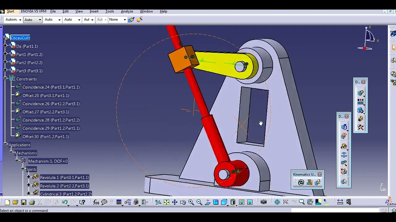 HƯỚNG DẪN MÔ PHỎNG CƠ CẤU CULIT TRONG CATIA - YouTube