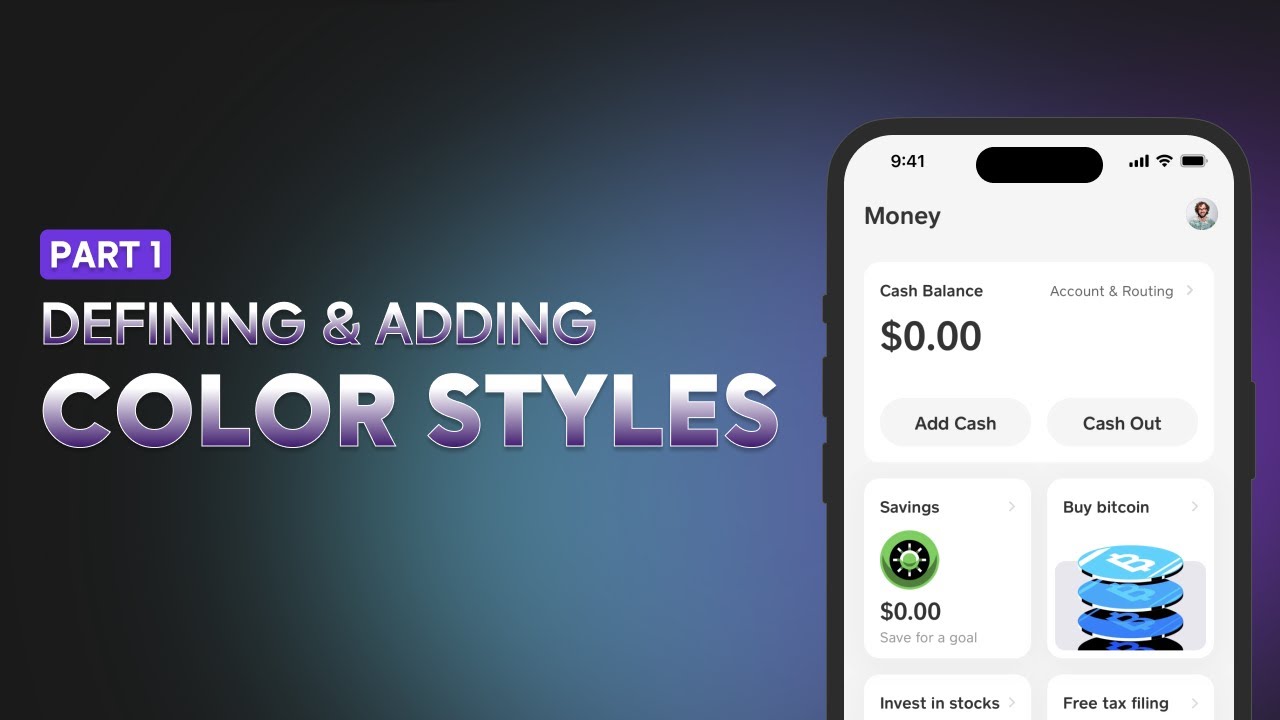 Learn UI Design - Design Cash App - Defining Color styles - YouTube
