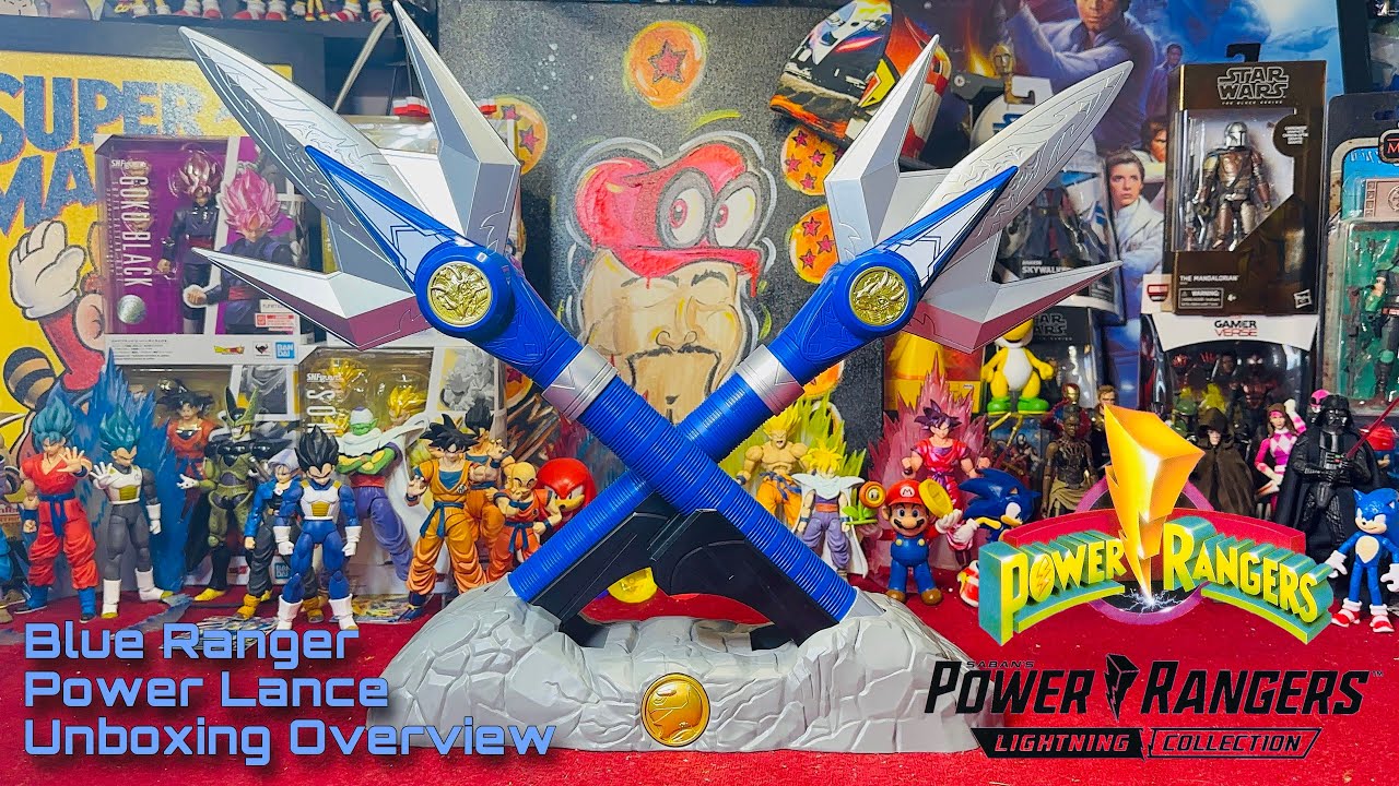 Power Rangers Lighting Collection Blue Ranger Power Lance Unboxing ...