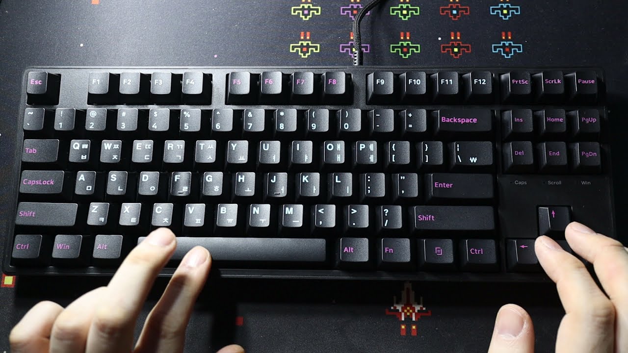 콕스 (COX) CX87 기계식키보드 T1 한글버전 타건 영상 - YouTube