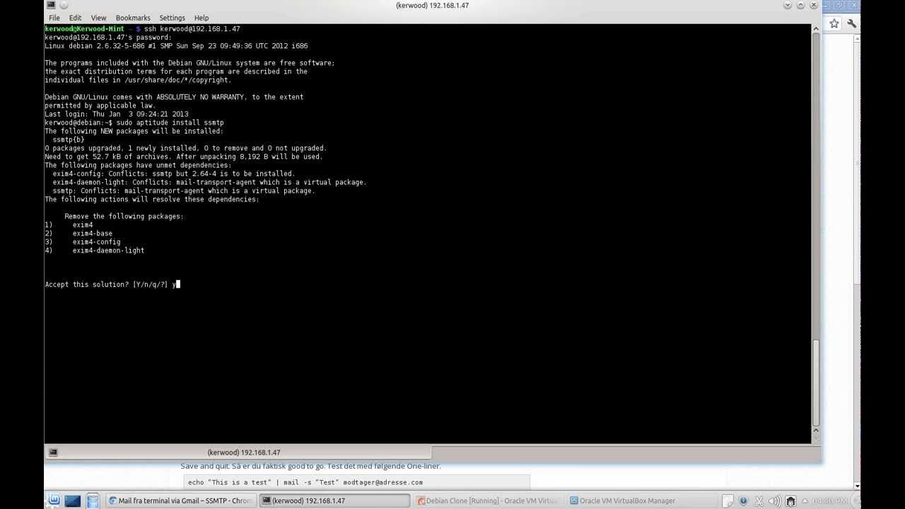 Send command-line mail via Google SMTP - Linux SSMTP - YouTube