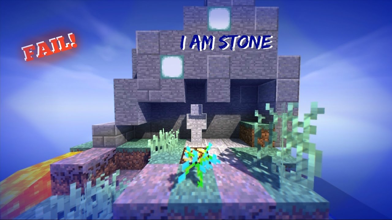 Minecraft - Skywars "I am Stone Challenge" 1 - FAIL! - YouTube