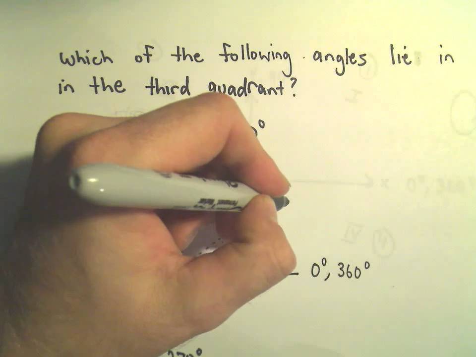 Finding The Quadrant In Which An Angle Lies Example 1 YouTube