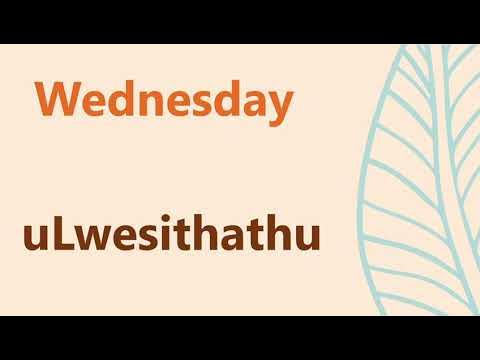 Days of the Week in IsiZulu, izinsuku zesonto - YouTube
