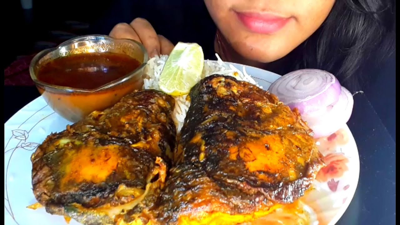 Eating Fish Head Curry, Basmati Rice || ASMR || Eating Show - YouTube