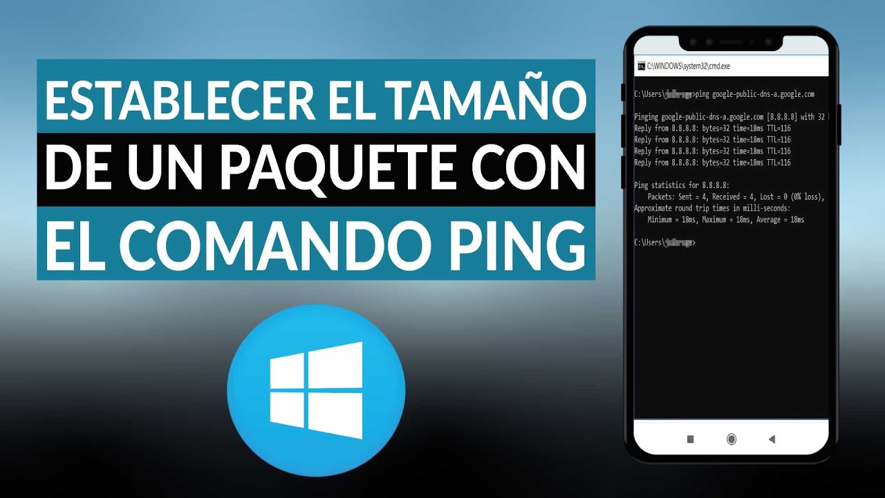¿Cómo establecer el tamaño de un paquete al usar el comando PING? - YouTube