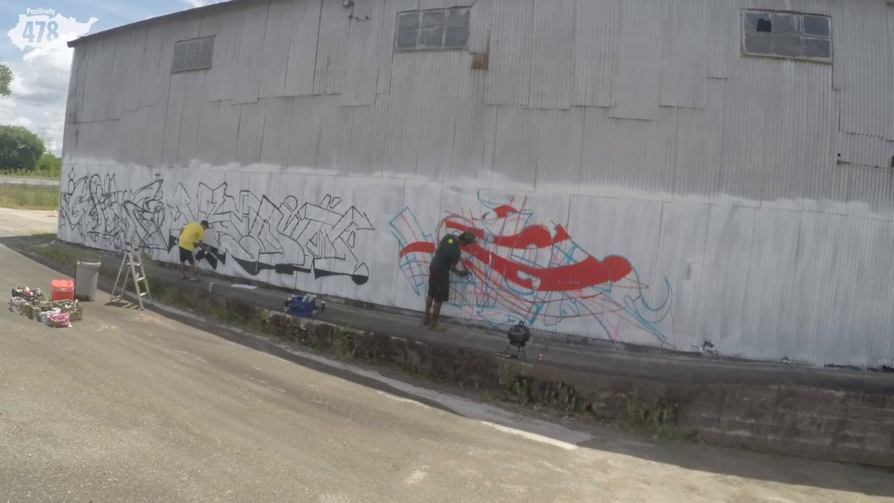A time lapse of graffiti arts painting Triangle Arts Macon - YouTube