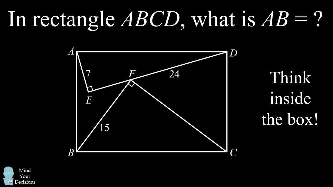 How To Solve The Rectangle Length Puzzle - Think INSIDE The Box! - YouTube