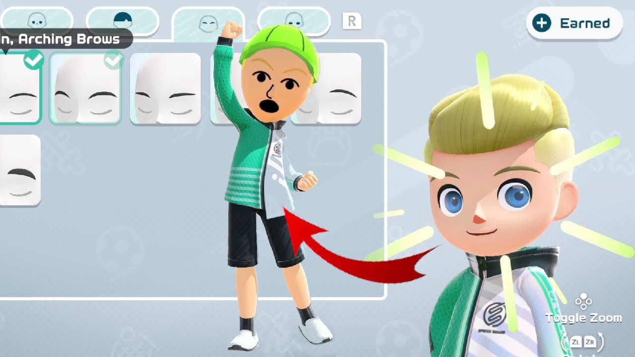 How to create a character or a Mii in Nintendo Switch Sports - YouTube