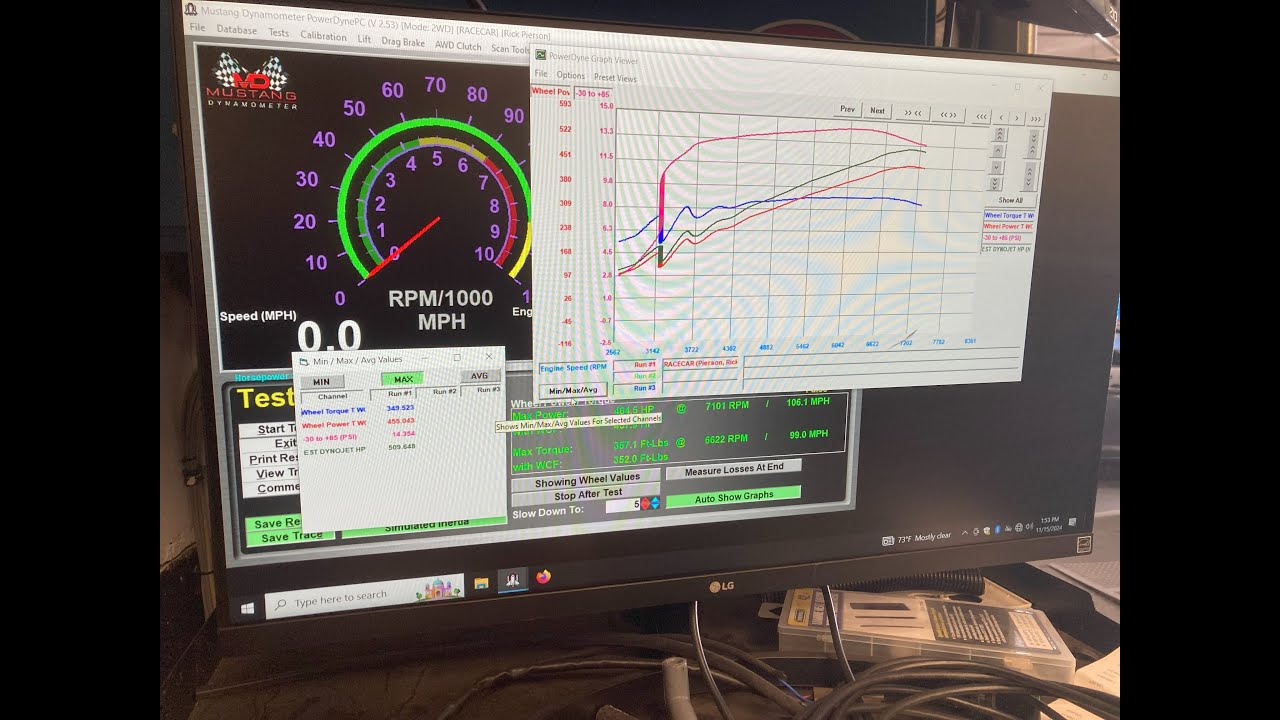 Rotary Amuse RX-7 Dyno 455whp/350wtq at 13.5psi - YouTube