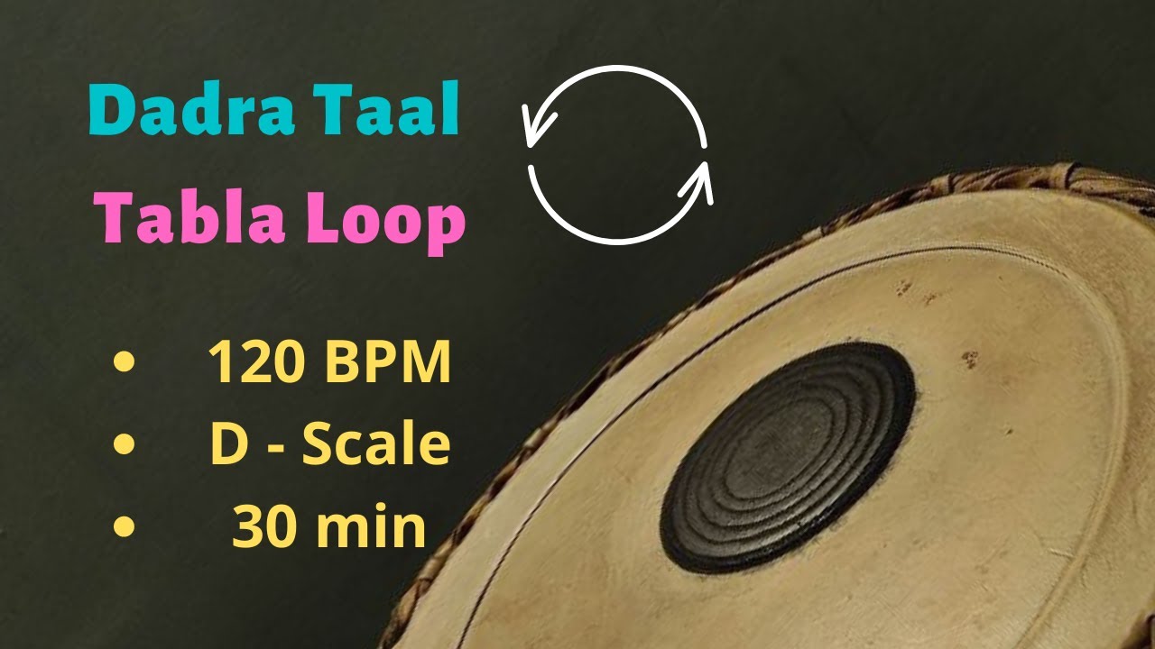 Dadra Taal Tabla Loop D 120 BPM | Tabla loops Dadra D 120 for 30 Min ...