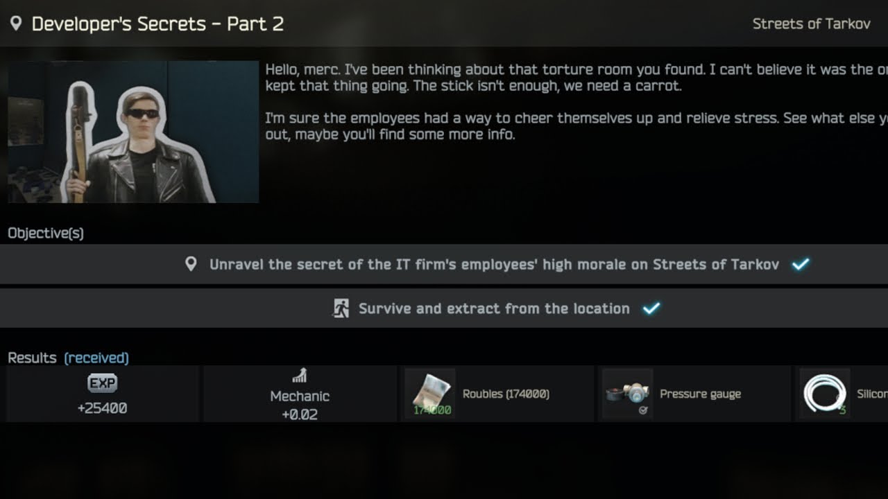 Escape From Tarkov - Developer's Secrets Pt 2 - Quick Task Guide - YouTube
