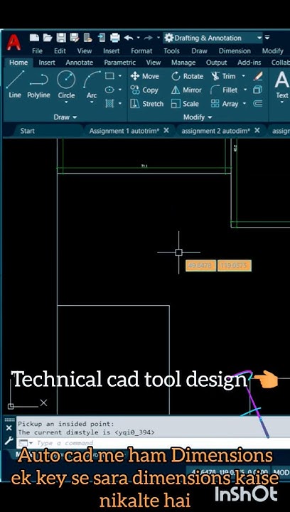 #Auto cad me ham #Dimensions kaise linear ek key ke jariye dete hai #rectangular d key shot key ...