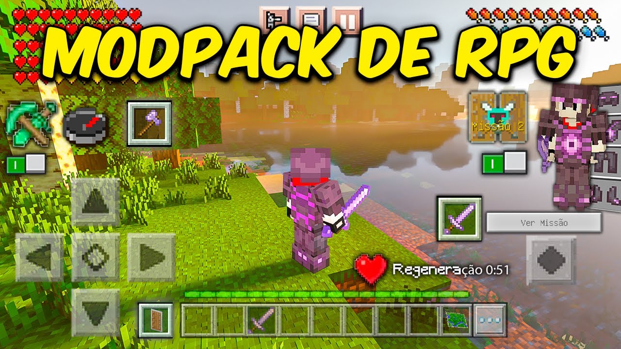 SAIU! MELHOR MODPACK DE RPG ÚTIL PARA MINECRAFT PE 1.20(modpack ...