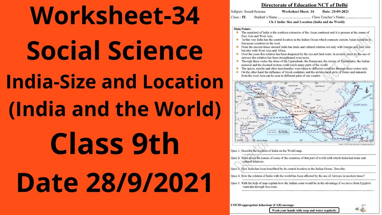 Class 9 worksheet 34 SST : English Medium :28/9/21 : sst worksheet 34 ...