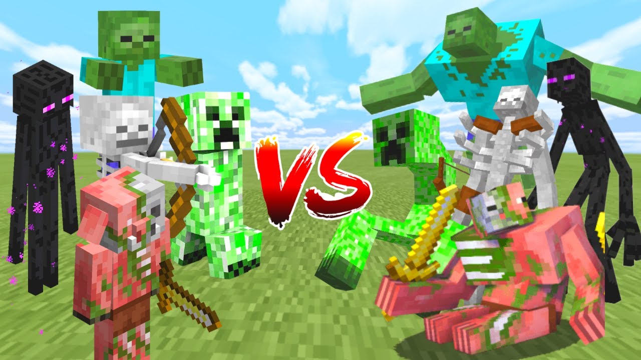 1 MUTANT CREATURE vs 200 MOBS in Minecraft Mob Battle - YouTube