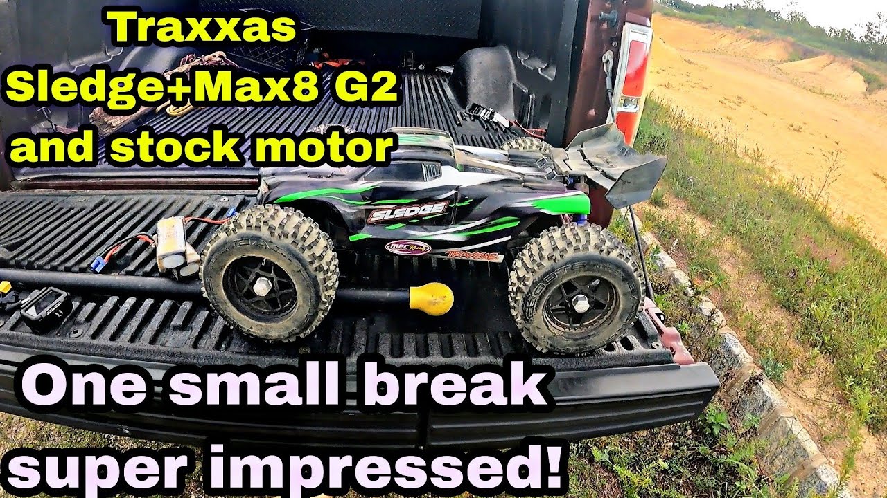 Traxxas Sledge with Max8 g2 esc and stock motor is it better - YouTube