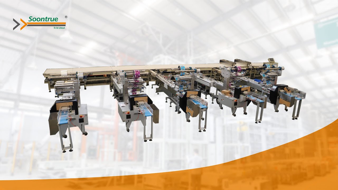 Multi-piece wafer packing line - YouTube