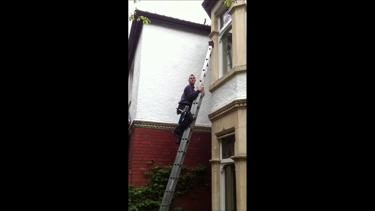 Lee Ison sliding down ladder in work. - YouTube