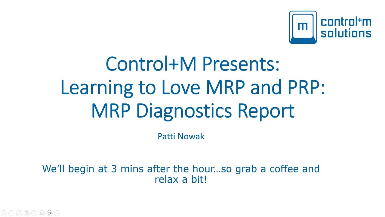Control+M Presents: Learning to love MRP and PRP Session 3: MRP ...
