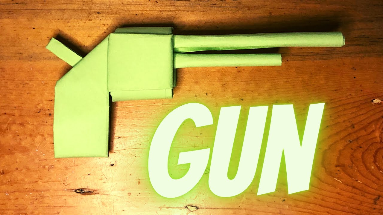 Cara membuat origami pistol | how to make origami of gun - YouTube