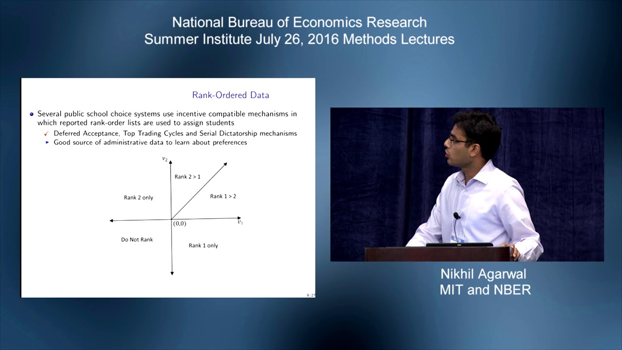2016 Methods Lecture, Nikhil Agarwal, "Revealed Preference Analysis in ...
