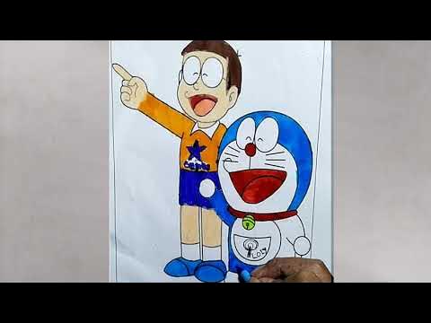Menggambar dan Mewarnai Doraemon dan Nobita | Doraemon & Nobita Drawing ...