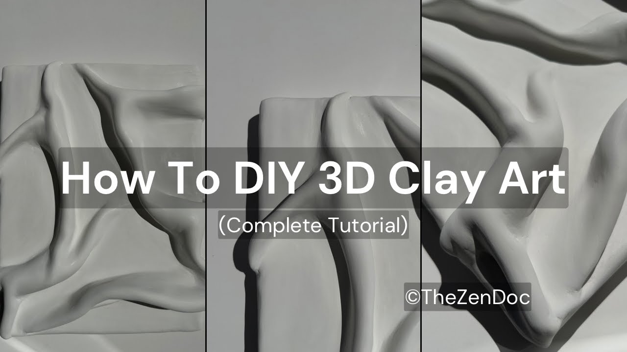 How To DIY 3D Clay Art | Air Dry Clay Art on Canvas Tutorial - YouTube