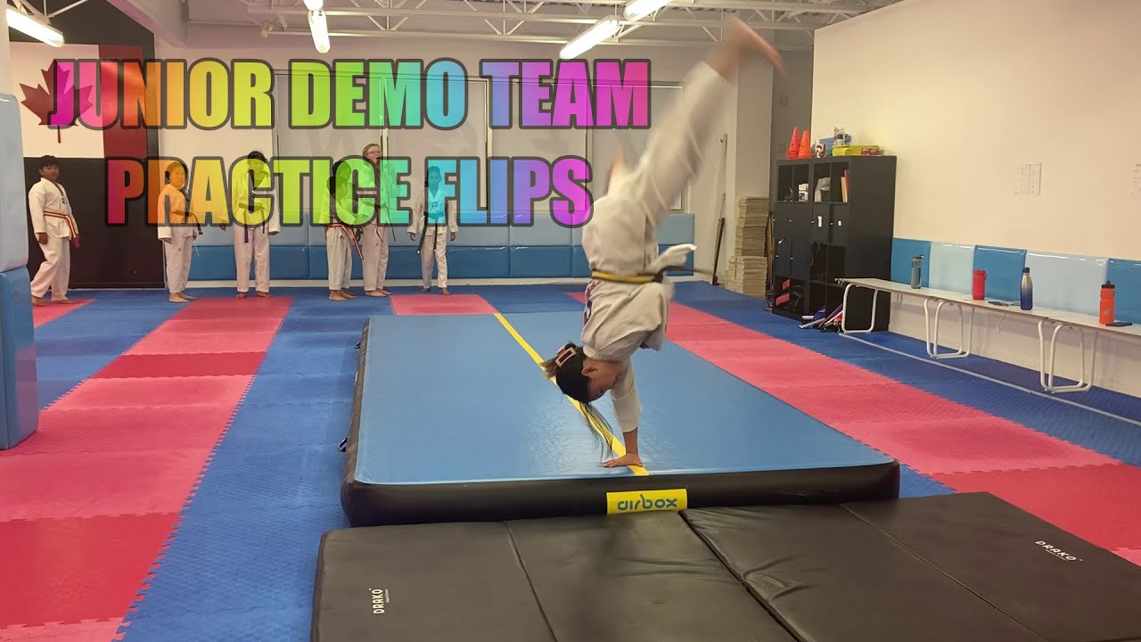 JUNIOR DEMO TEAM PRACTICE FLIPS - YouTube