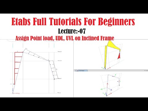 Etabs Full Tutorials for beginners | Assign Point load, UDL, UVL on inclined frame in Etabs ...