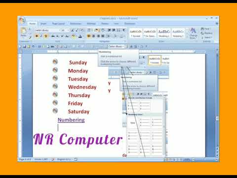 Microsoft Word Chapter-6, Insert Numbers, like this 1,2,3: a, b, c, I ...