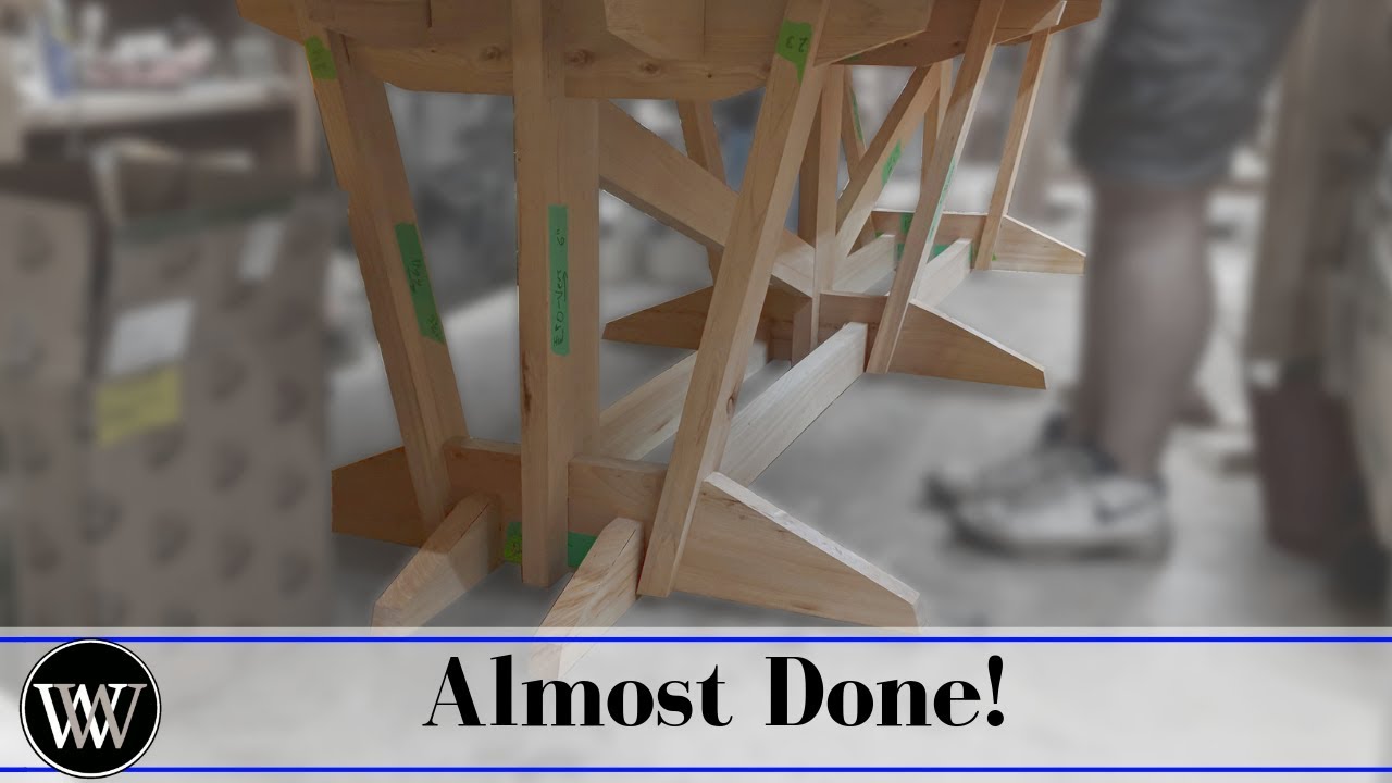 Creating Diagonal Supports for the Live edge Dining Table - YouTube