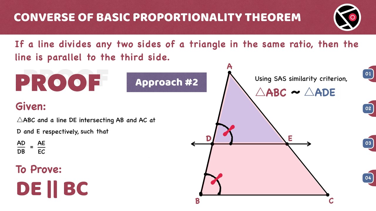 Alternate Proof: Converse of Basic Proportionality Theorem | Class 10 ...
