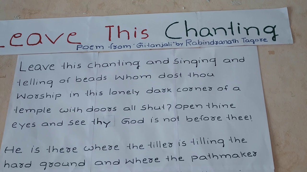 Glad to read the poem "Leave This Chanting" - YouTube