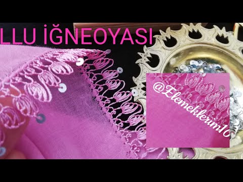 YENİ 💐PEMBE YAZMAYA GÖSTERİŞLİ PULLU İĞNE OYASI ÇOK  SİPARİŞ ALDIRAN #İĞNEOYASI #EMBRİODERY 💐