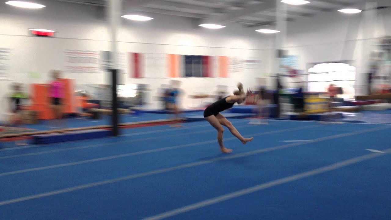 Gymnastics Floor Double Back with spot Level 9 2015 - YouTube