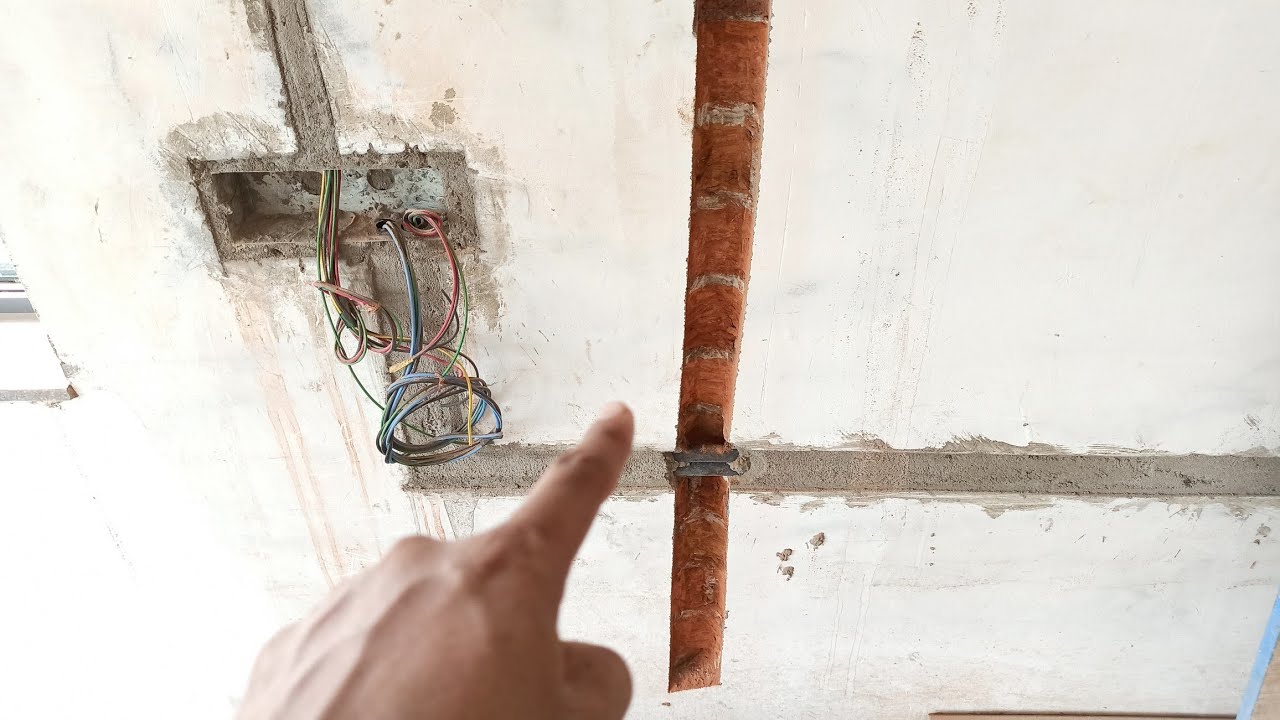 Wall cutting for ac & wiring size and cost detail ! how to cut wall for ...